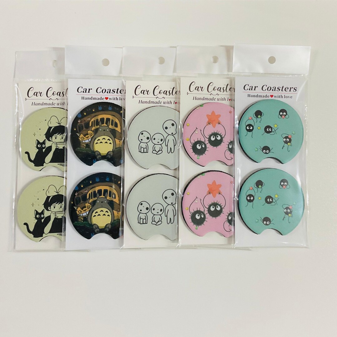 Studio Ghibli Car Coasters, Anime Car Coaster, Soot Sprites , Ghibli ...