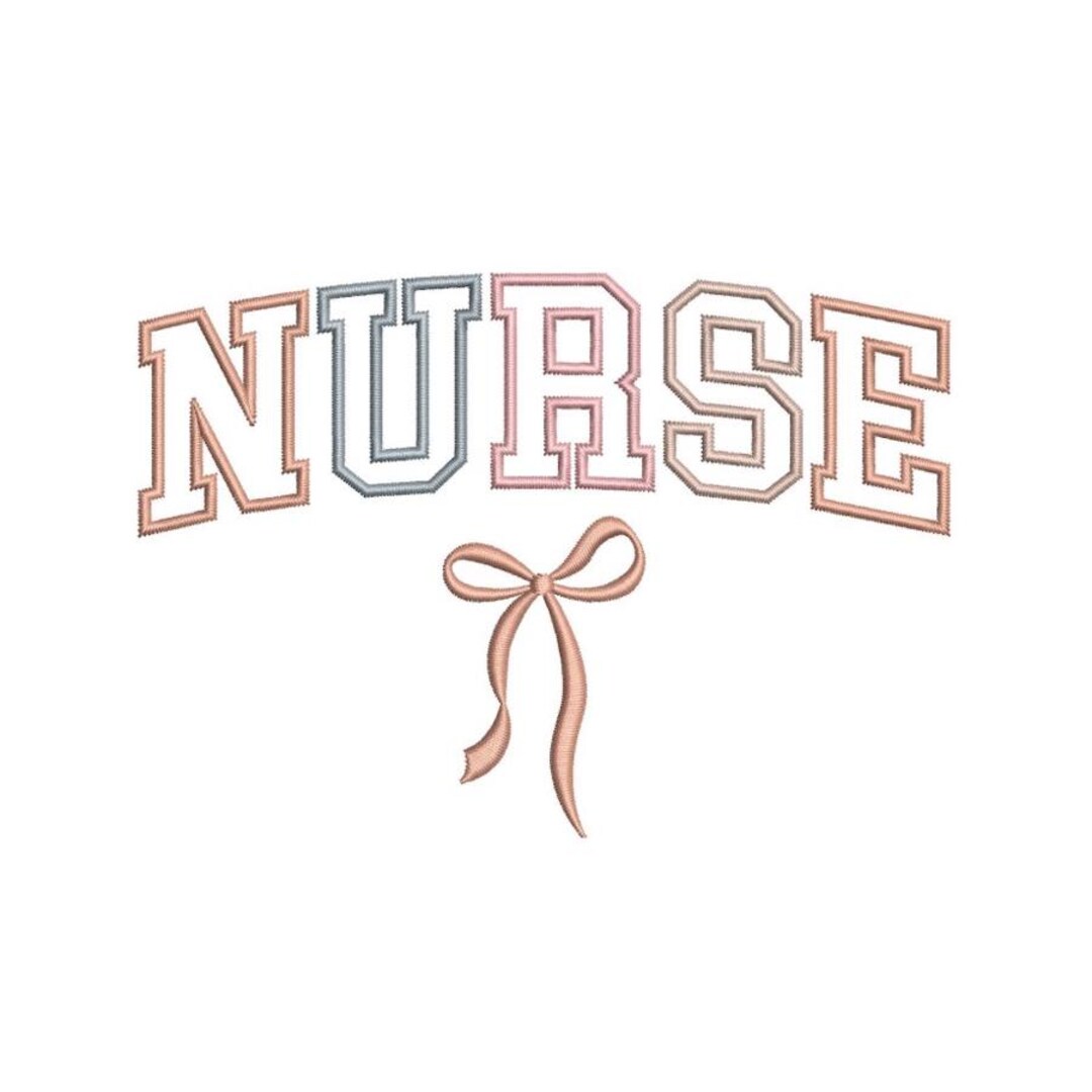 Nurse Bow Embroidery Design, Medicine Digital File, 5 Sizes - Etsy