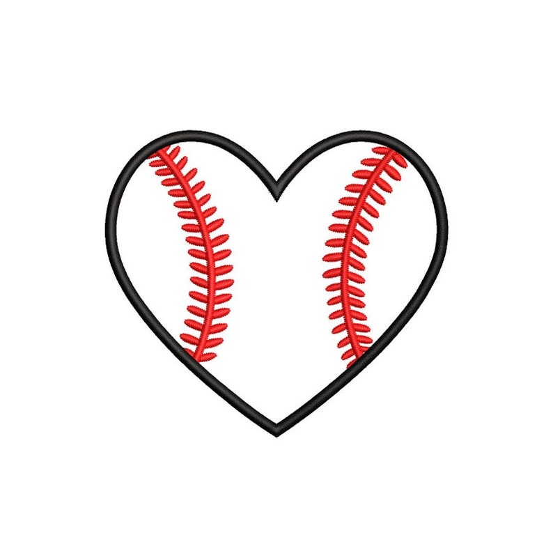 Baseball Heart Machine Embroidery Design, Digital File, 4 Sizes - Etsy