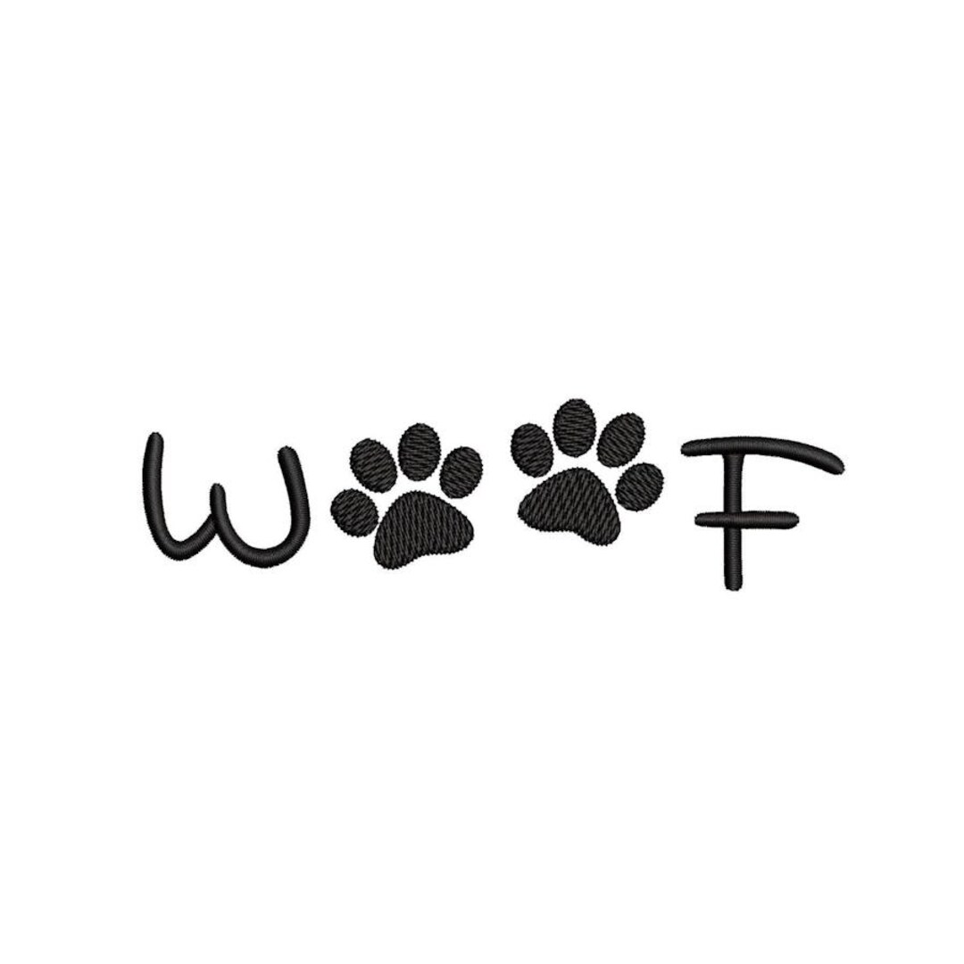 Woof Dog Paw Prints Machine Embroidery Design, Pet Lovers Digital File ...