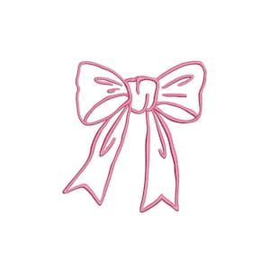 Big Sketched Bow Embroidery Design, Fashion Digital File, 5 Sizes - Etsy
