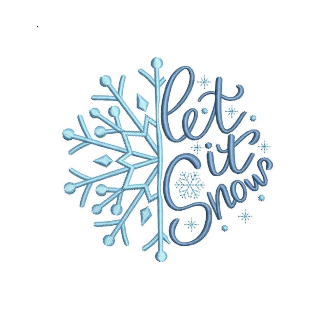 Let It Snow Snowflakes Embroidery Design, Merry Christmas Digital File ...