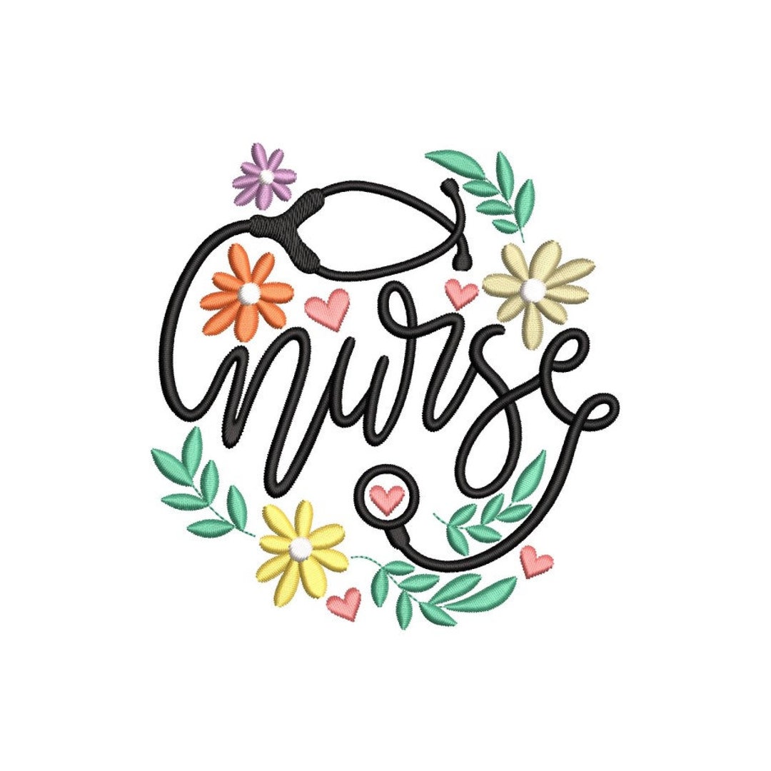 Nurse Embroidery Design, Digital File, 3 Sizes - Etsy