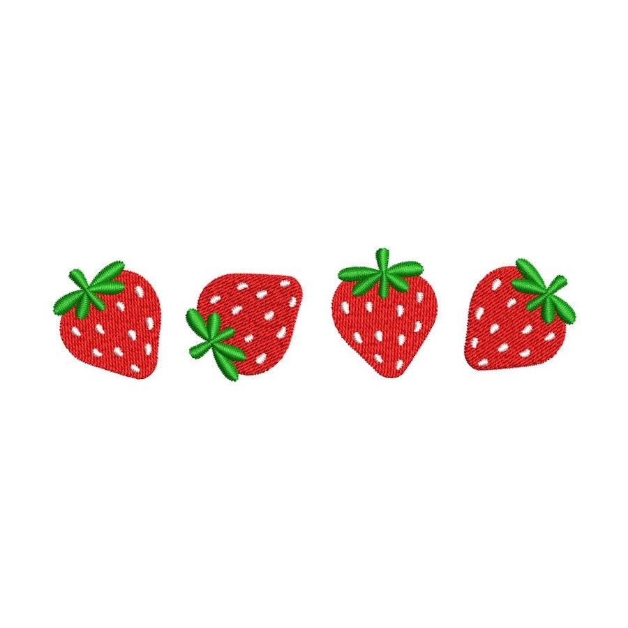 Strawberry Embroidery Design, Digital File, 4 Sizes - Etsy