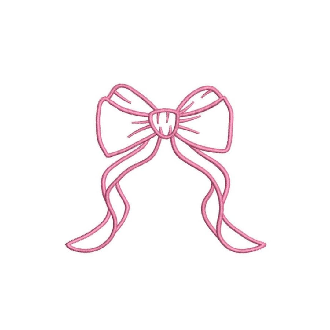 Big Sketched Bow Embroidery Design, Fashion Digital File, 4 Sizes - Etsy
