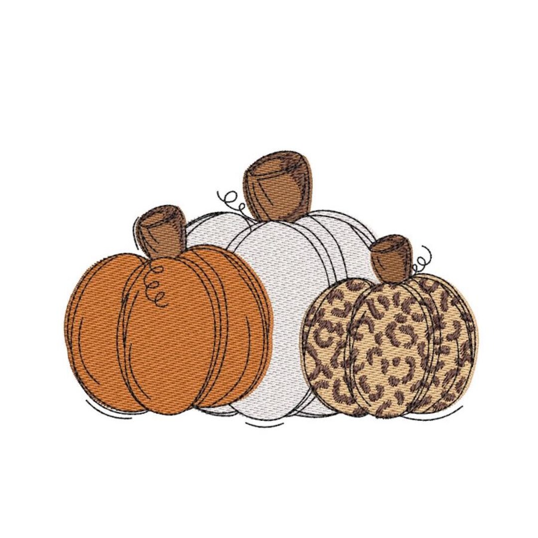 Pumpkin Embroidery Design, Autumn Digital File, 3 Sizes - Etsy