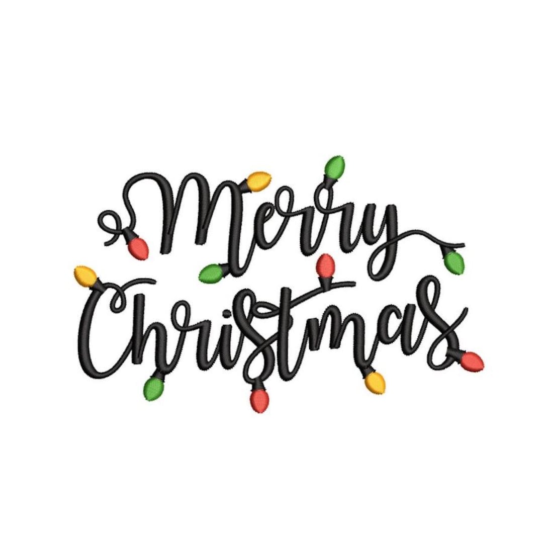 Merry Christmas Embroidery Design, Christmas Digital File, 4 Sizes - Etsy