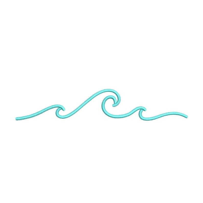 Wave Embroidery Design, Digital File, 5 Sizes - Etsy