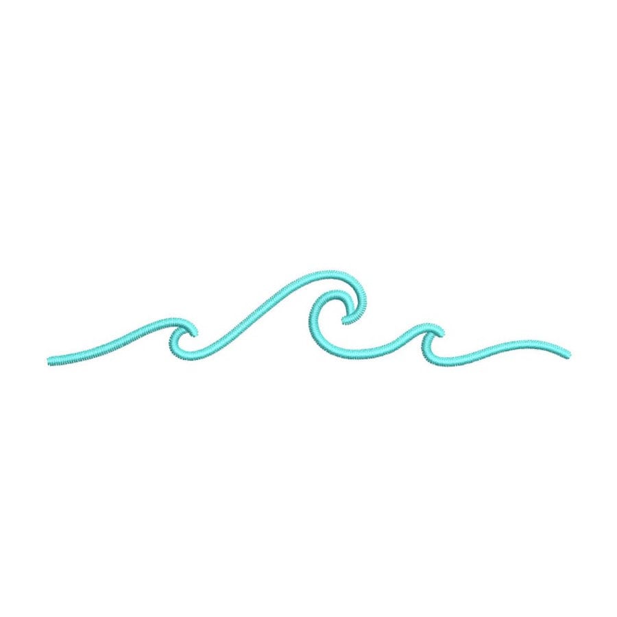 Wave Embroidery Design, Digital File, 5 Sizes - Etsy