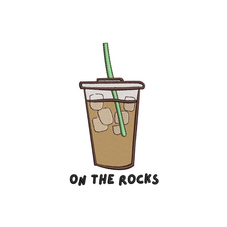 Iced Coffee Embroidery Design, Digital File, 3 Sizes - Etsy