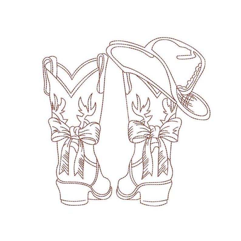 Cowboy Boots and Hat Embroidery Design, Western Digital File, 5 Sizes ...