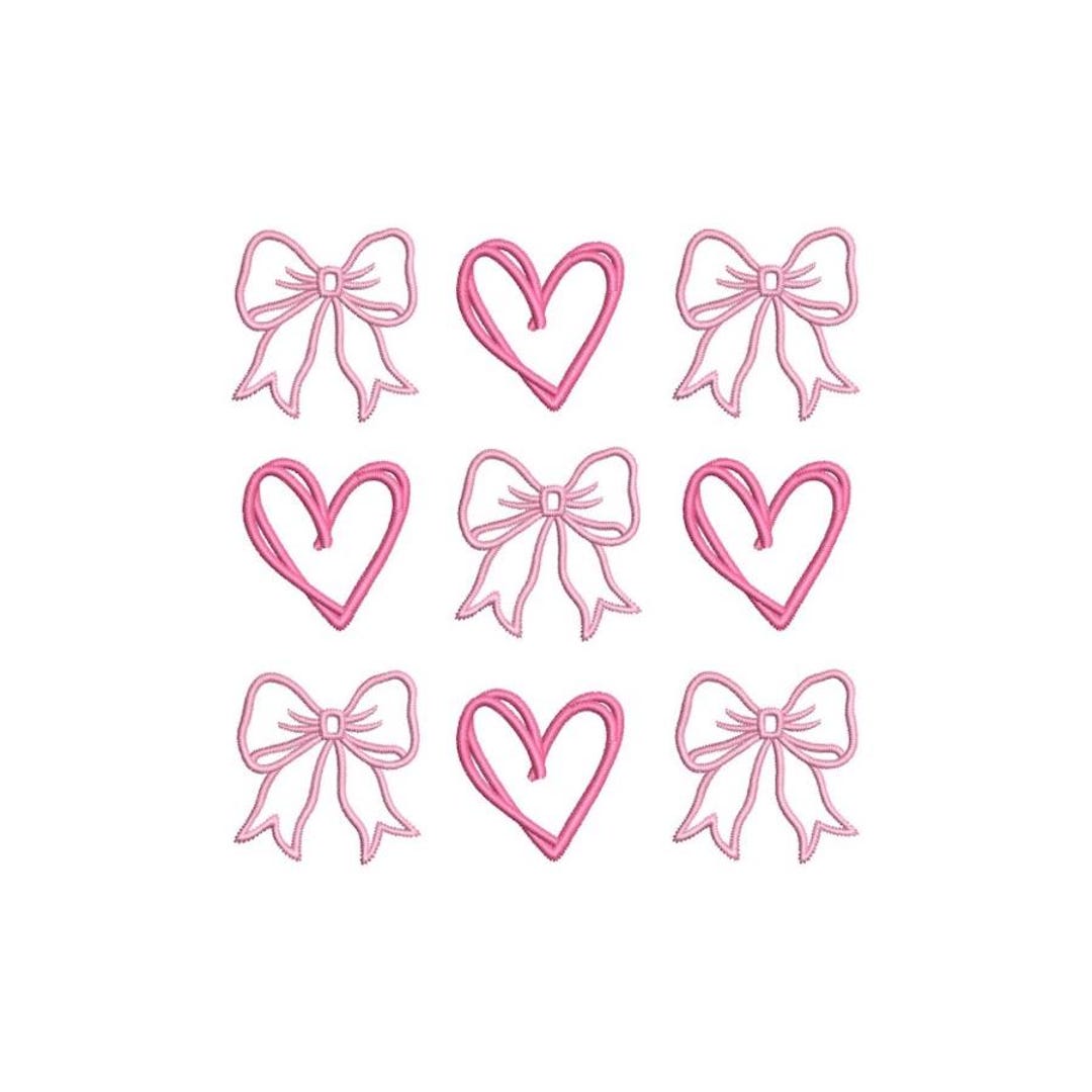 Bow With Hearts Embroidery Design, Valentine's Day Digital File, 5 ...