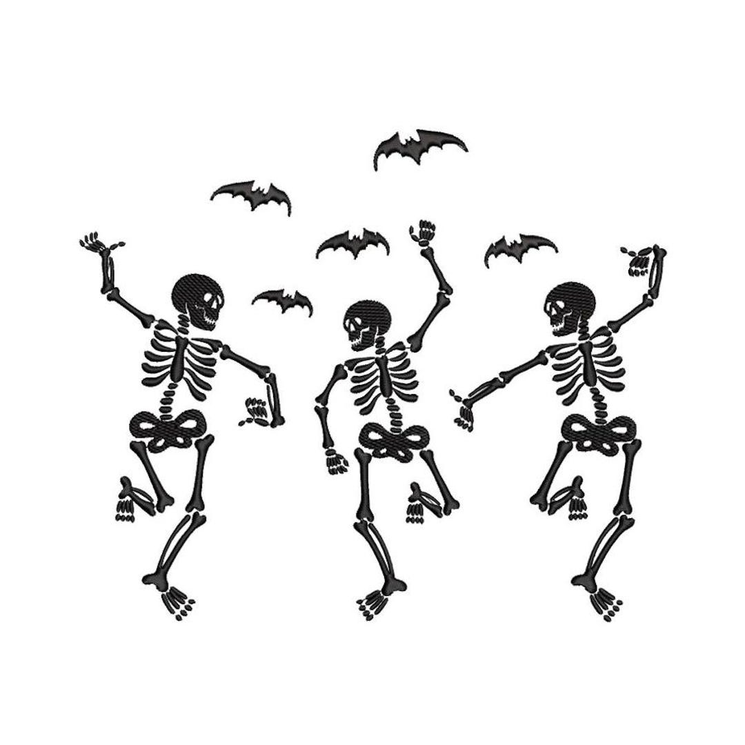 Dancing Skeletons Embroidery Design, Halloween Digital File, 4 Sizes - Etsy