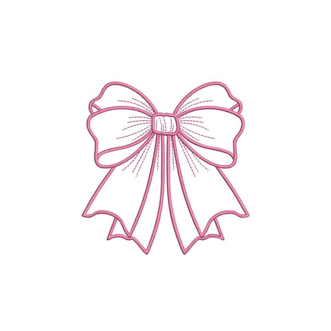 Big Sketched Bow Embroidery Design, Fashion Digital File, 5 Sizes - Etsy