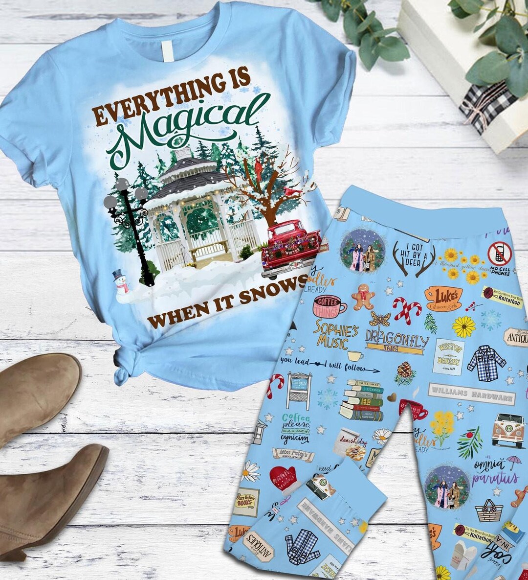 Stars Hollow Christmas Pajamas, Gilmore Girls Pajamas Set, Lukes Dinner ...