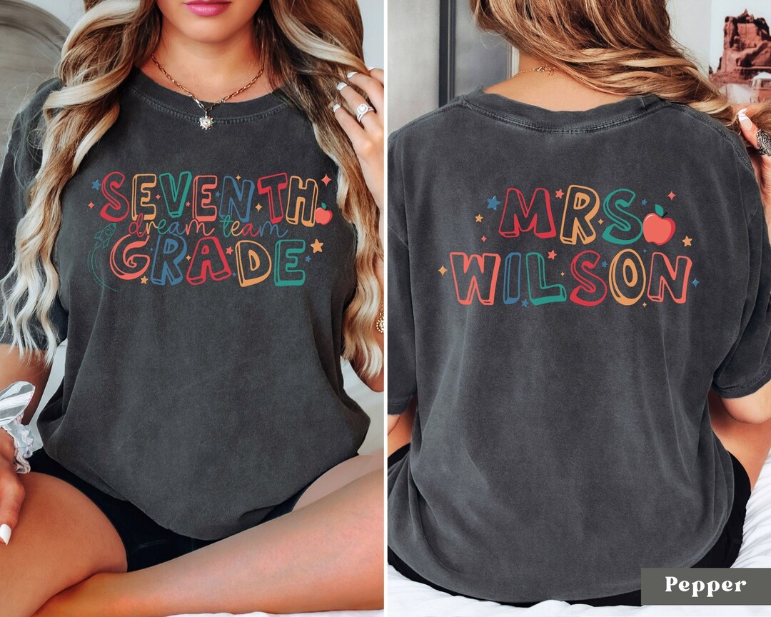 Personalized Seventh Grade Dream Team Shirt, Custom Name 7th Grade ...