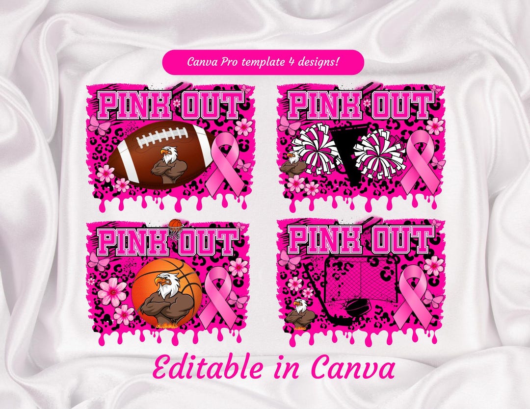 PINK OUT Sports Template Bundle - Etsy