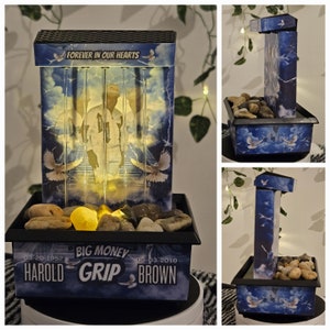 Custom LED Fountain / Waterfall Fountain / Memorial Fountain / Keepsake ...