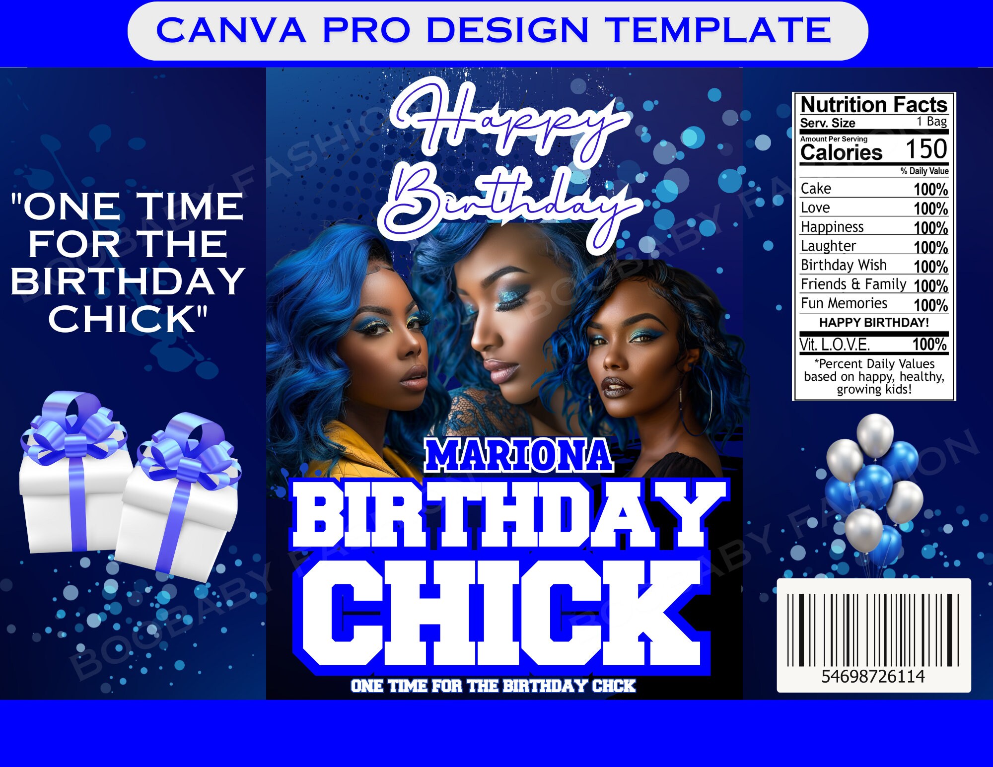 Birthday Party Favors Editable Design & Mockup Canva Pro Template - Etsy