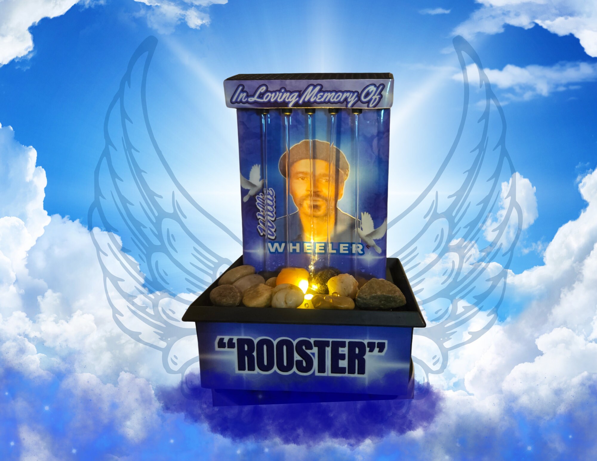 Custom LED Fountain / Waterfall Fountain / Memorial Fountain / Keepsake ...