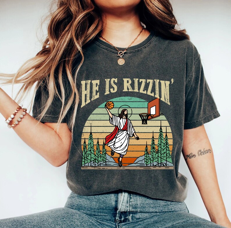 He is Rizzin Png Bundle, Jesus Playing Basketball Png, Funny Easter Day ...