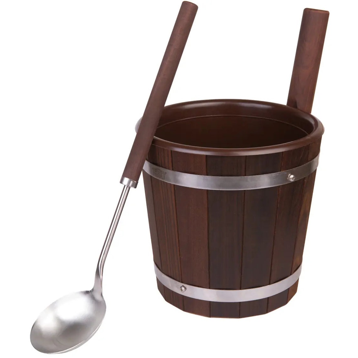 Sauna Bucket and Ladle Set – Wooden Thermal Tub & Dipper – Sauna ...