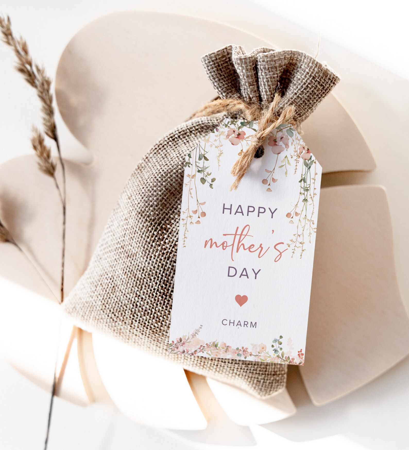 Mothers Day Gift Tag PRINTABLE Happy Mothers Day Tags, Floral Happy ...