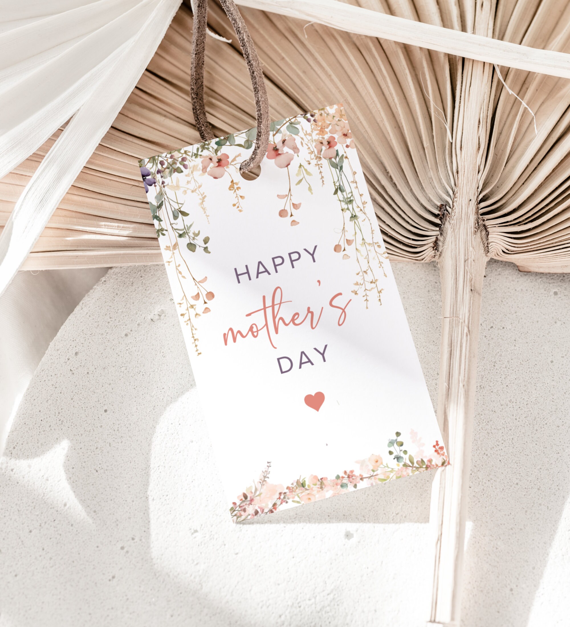 Mothers Day Gift Tag PRINTABLE Happy Mothers Day Tags, Floral Happy ...