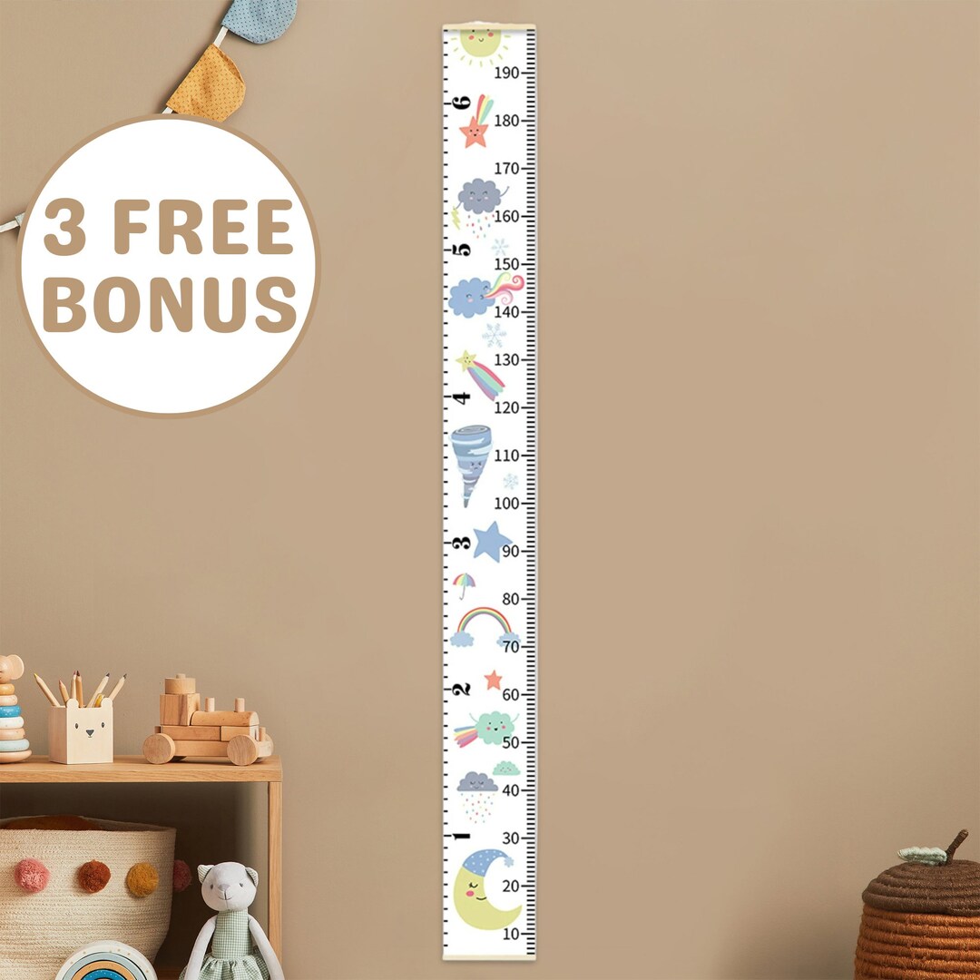 Growth Chart, Growth Ruler, Height Growth Chart, Height Chart, Kids ...