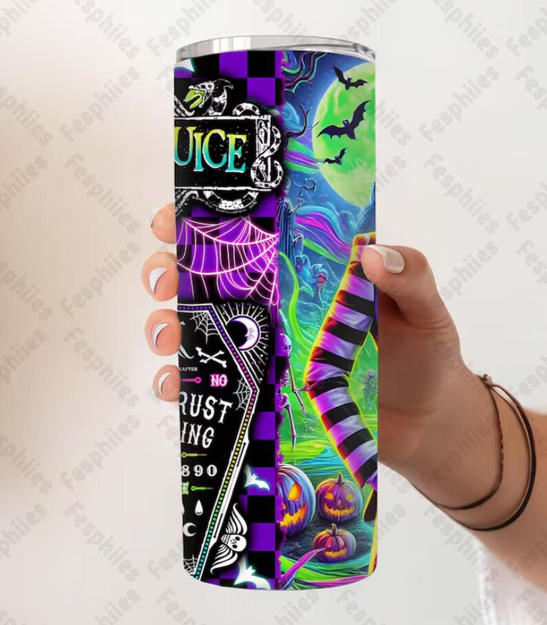 Halloween Character Tumbler Wrap Png, Digital Download, Cartoon Horror ...