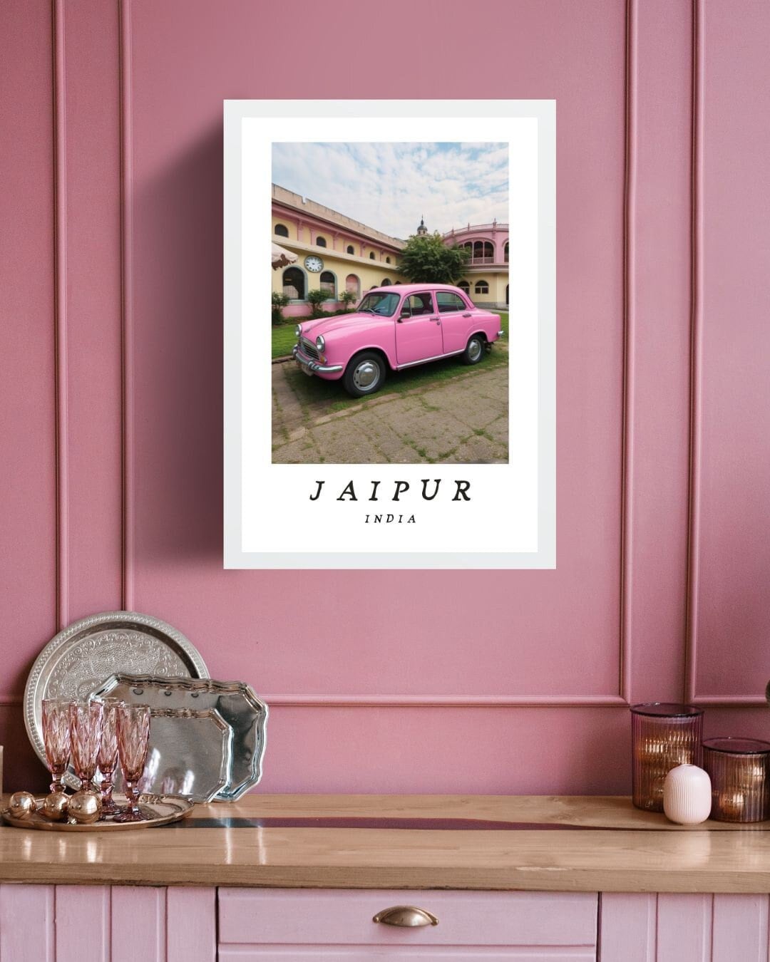 Poster of an Ambassador Rose Retro Symbol of Jaipur Vintage Wall ...
