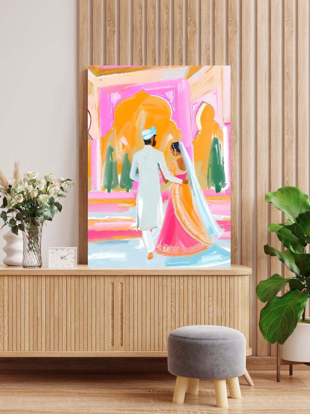 Indian Wedding Paint, Indian Wedding Painting, Indian Couple Wall Art ...