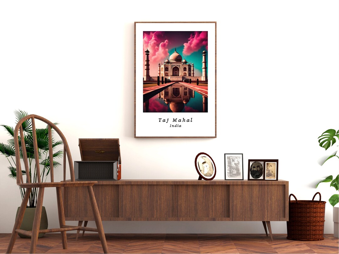 Futuristic Taj Mahal Digital Poster - Taj Mahal Print - Travel Print ...