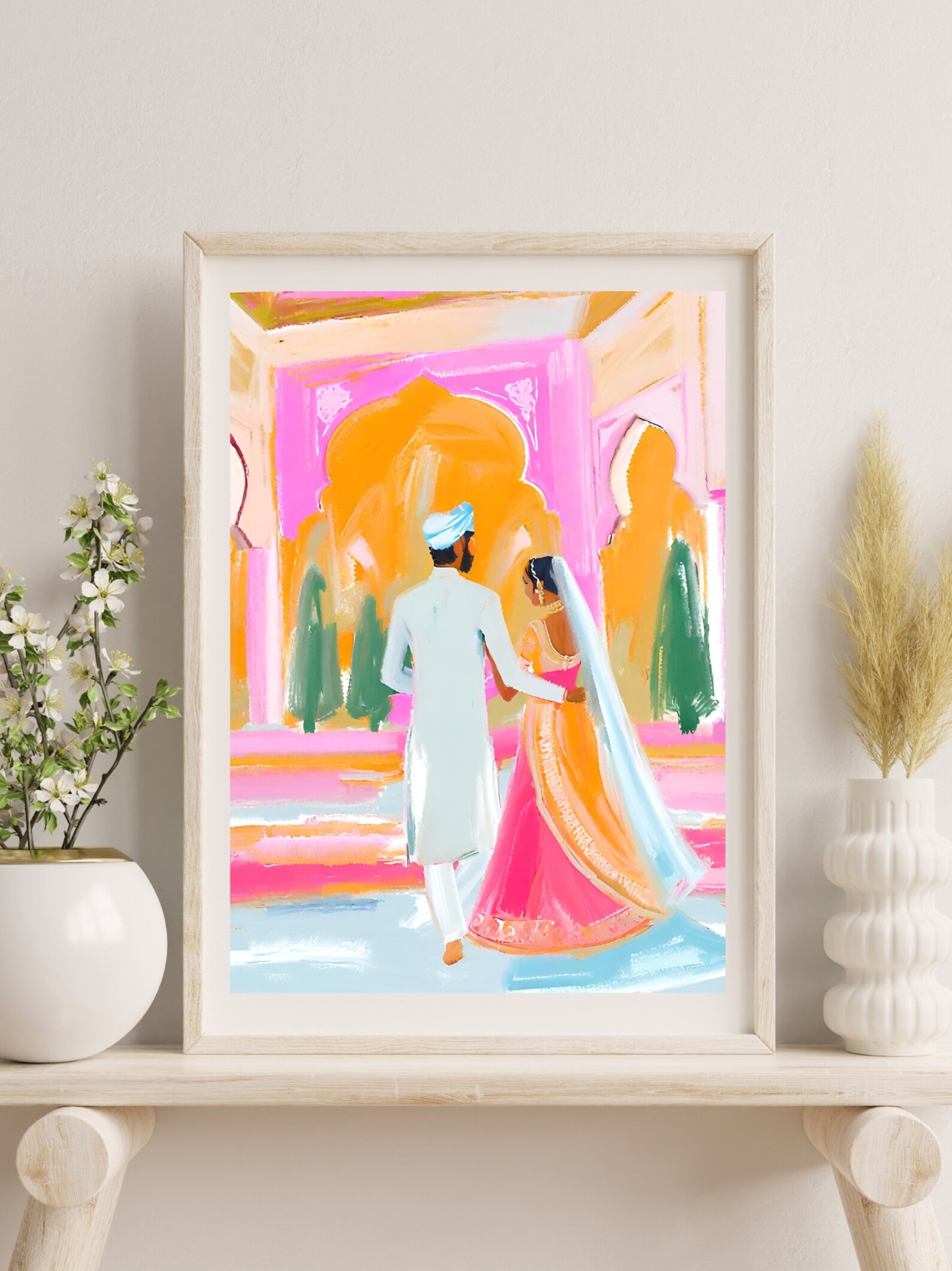 Indian Wedding Paint, Indian Wedding Painting, Indian Couple Wall Art ...