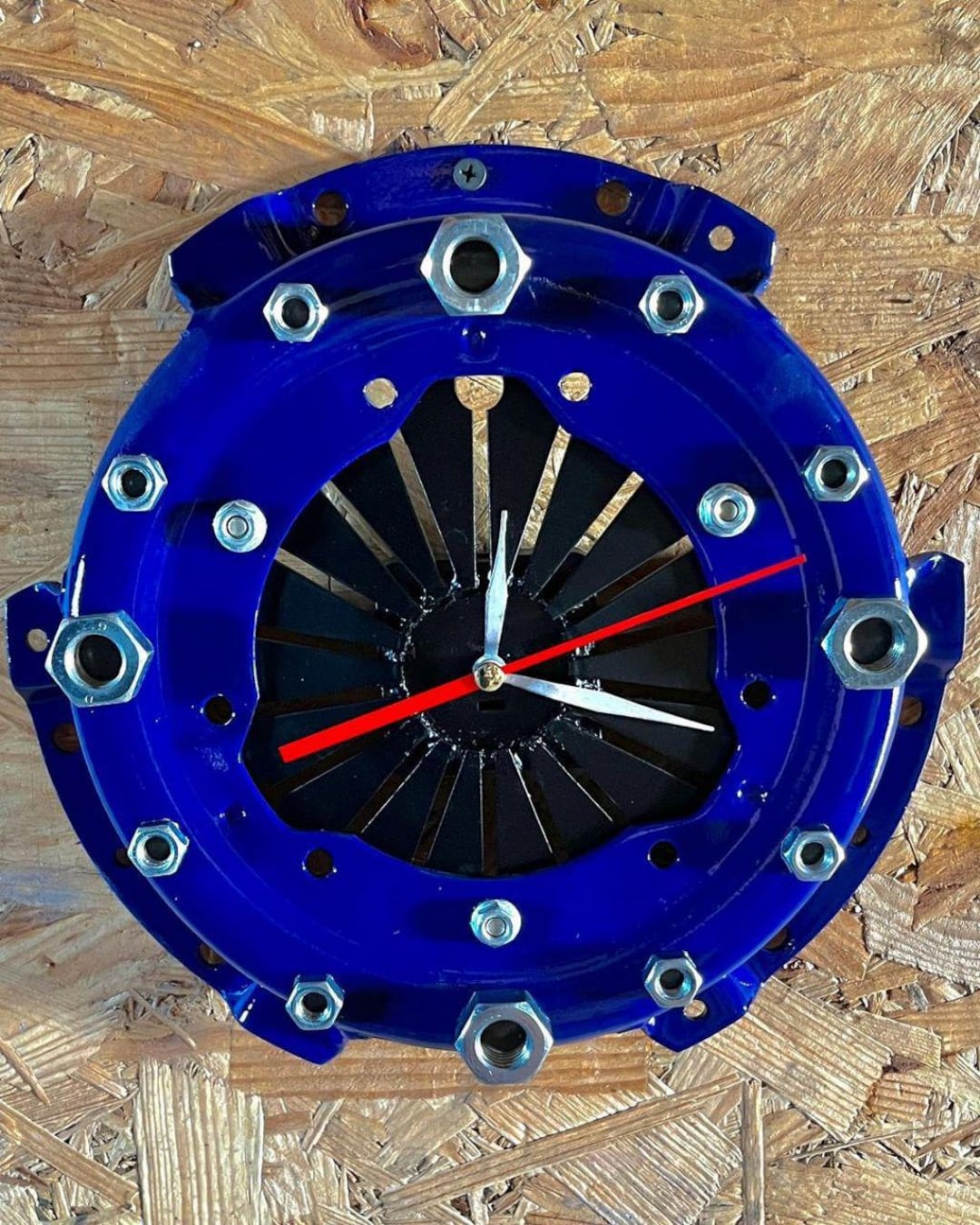 Blue Metal Wall Clock for Automotive Decor, Automotive Wall Car Part ...