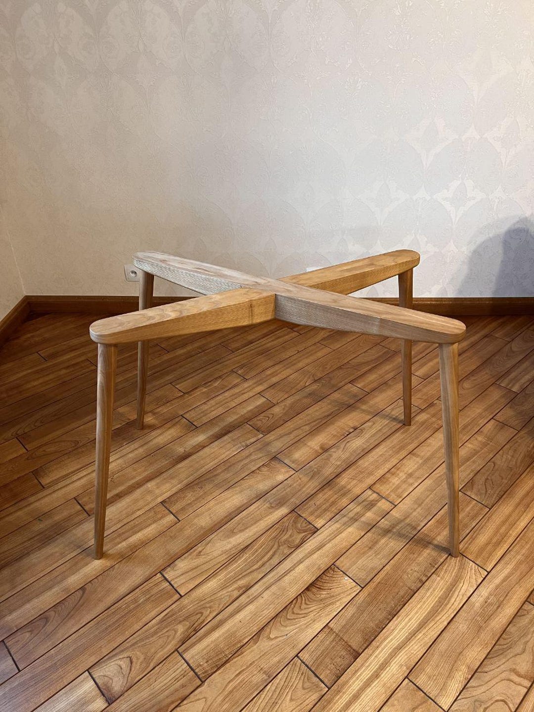 Solid Wood X-legs Table Base | Customizable Ash/oak Desk Frame ...