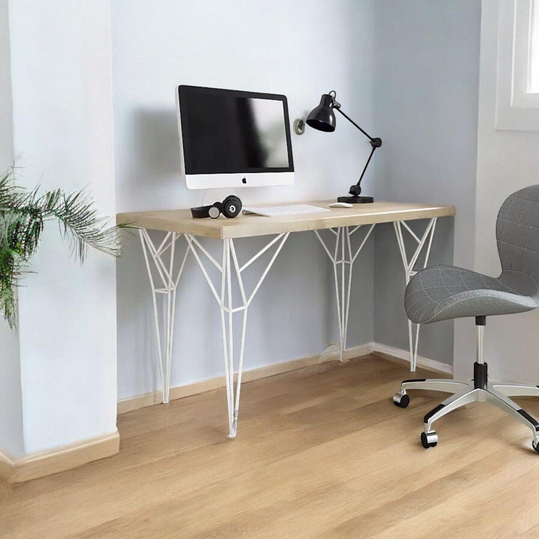 Oak Coffee Table, Slim Computer Desk, Stand up Desk Modern, Solid Wood ...