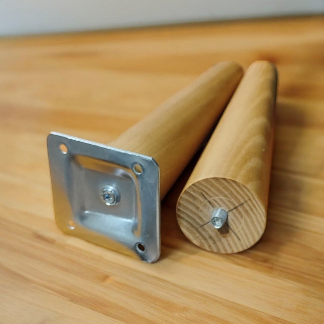 Solid Ash Wood Legs Set 4, Tapered Wood Legs, Custom Coffee Table Legs ...