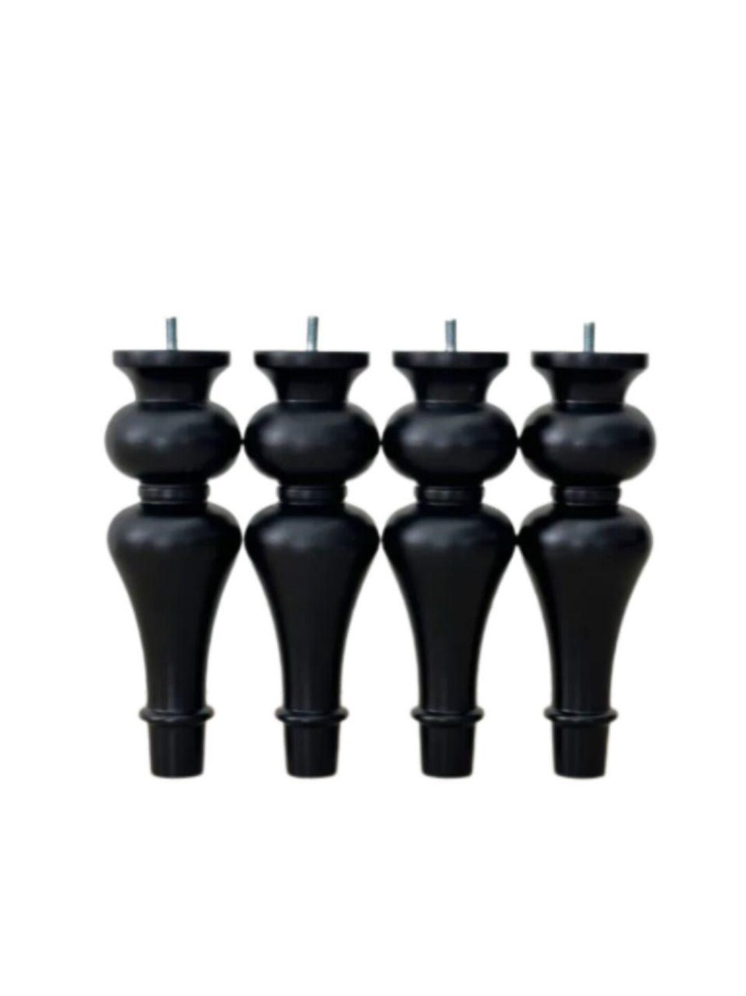 Round Wood Ball Painted Black Legs With Bolt M8, Set of 4 Round ...
