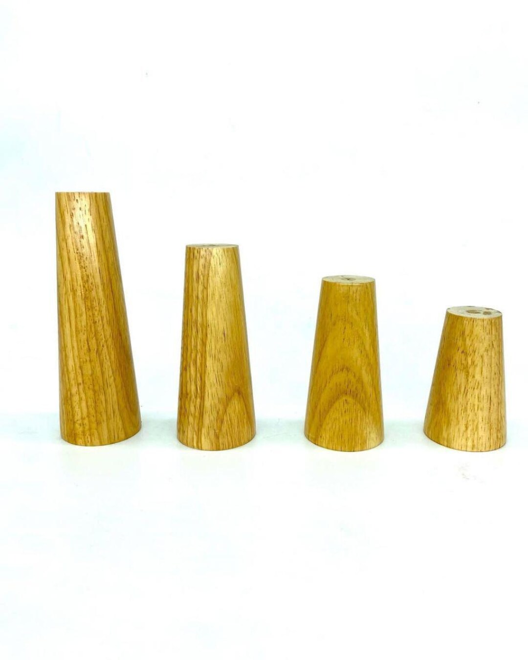 Set of 4 Wood Tapered Angled Minimal Oak Legs, Natural Oak Wood ...