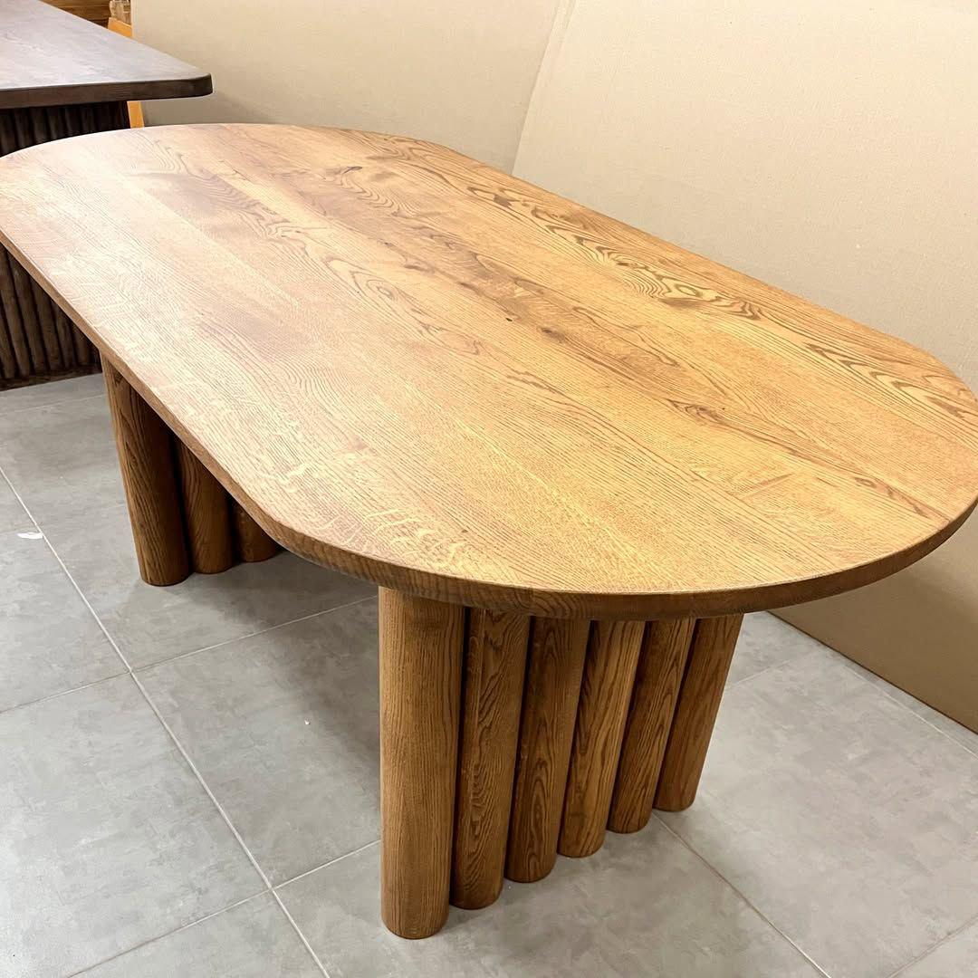 Set of 4 Round Oak Solid Legs for Furniture, Large Round Wooden Legs ...