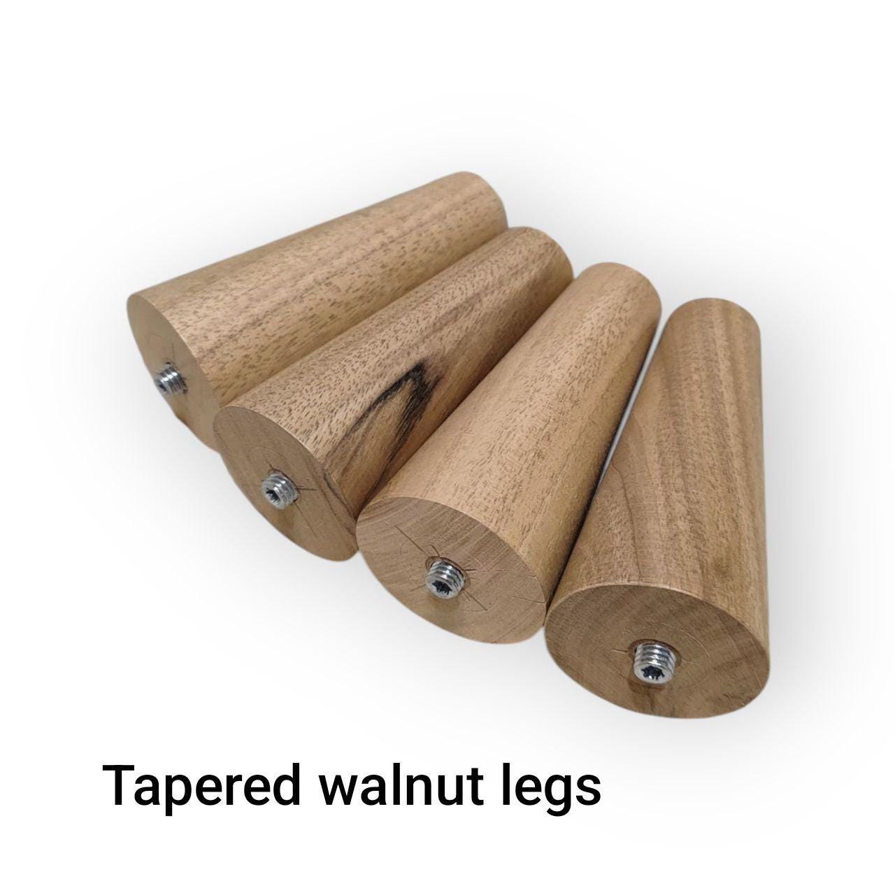 Solid Walnut Tapered Furniture Legs – DIY Sofa Legs With Mounting ...