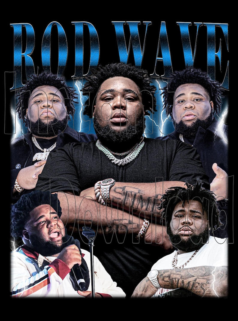 Rod Wave Png, Tshirt Design, Ready to Print DTG, Bootleg T Shirt Design ...