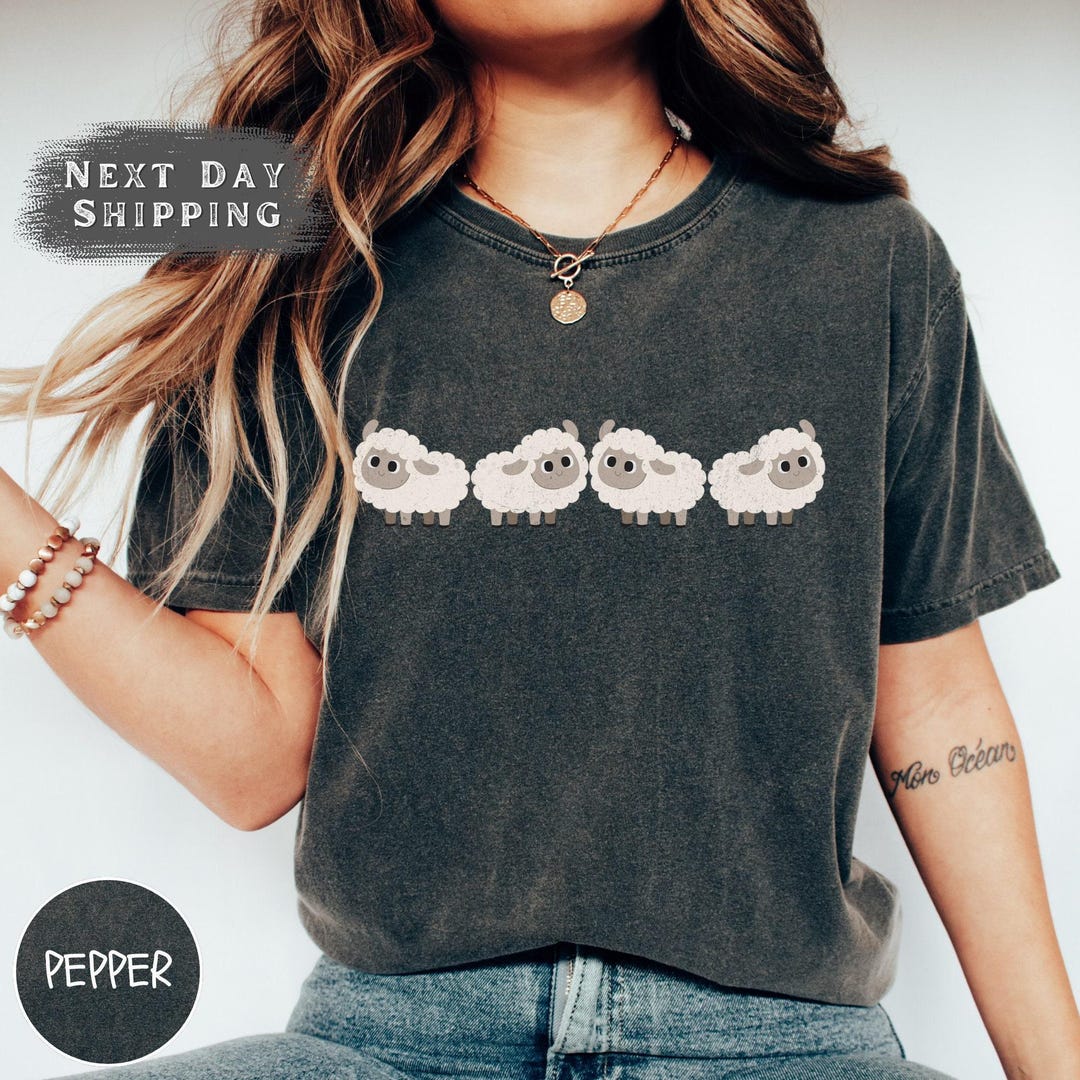 Comfort Colors® Sheep Shirt, Sheep Sleeping Tee, Unisex Crewneck Tee ...