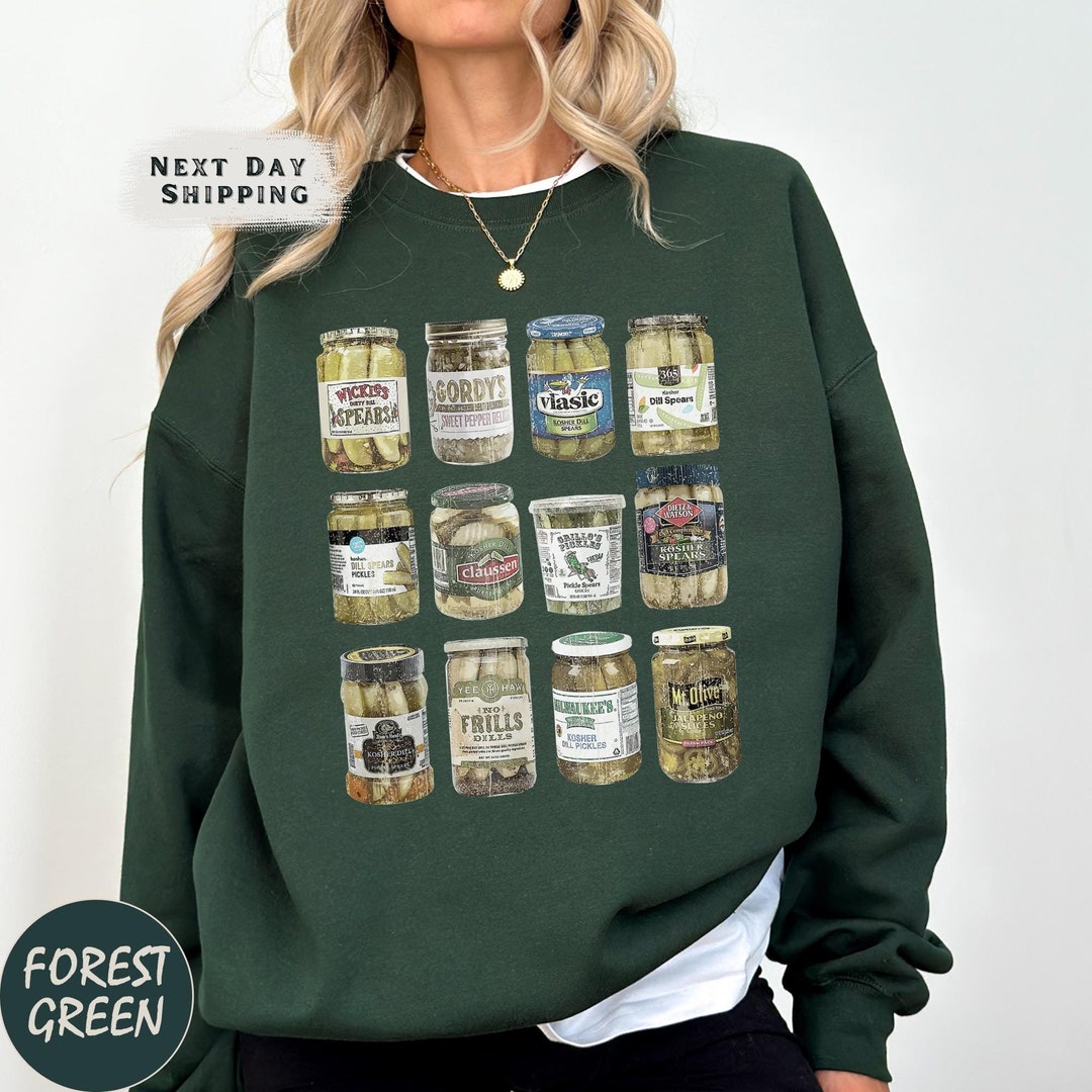 Vintage Pickle Jar Sweatshirt, Canned Pickles Sweatshirt, Funny Pickle ...