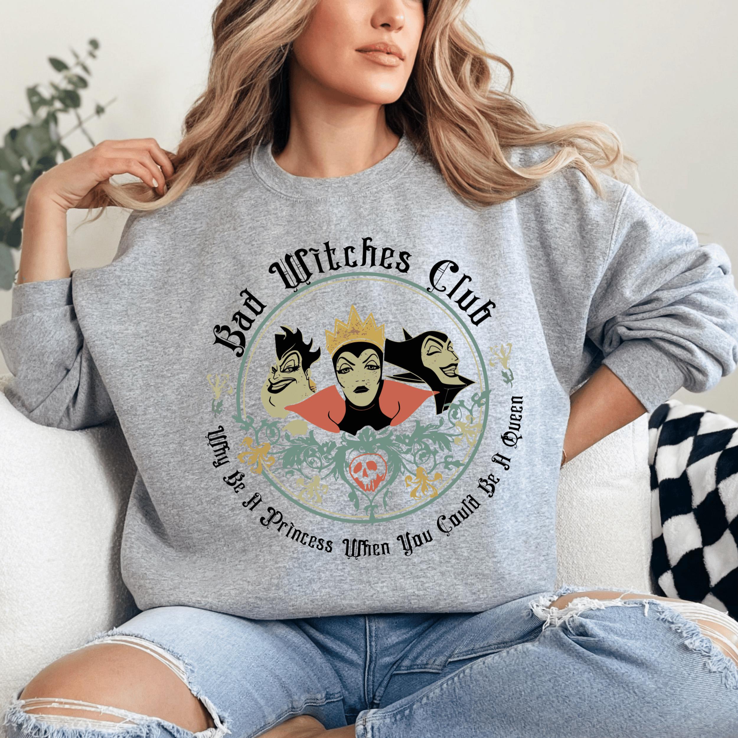 Disney Villains Bad Witches Club Sweatshirt, Retro Ursula Maleficent ...