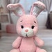 Big Pink Bunny Amigurumi Bunny Gift Handmade Rabbit Plush Toy Crochet ...