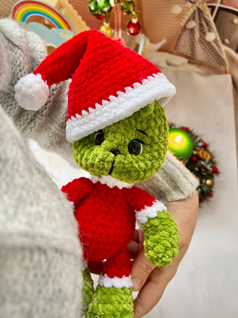 Patrón Amigurumi Baby Grinch, Tutorial de juguete de crochet sin ...