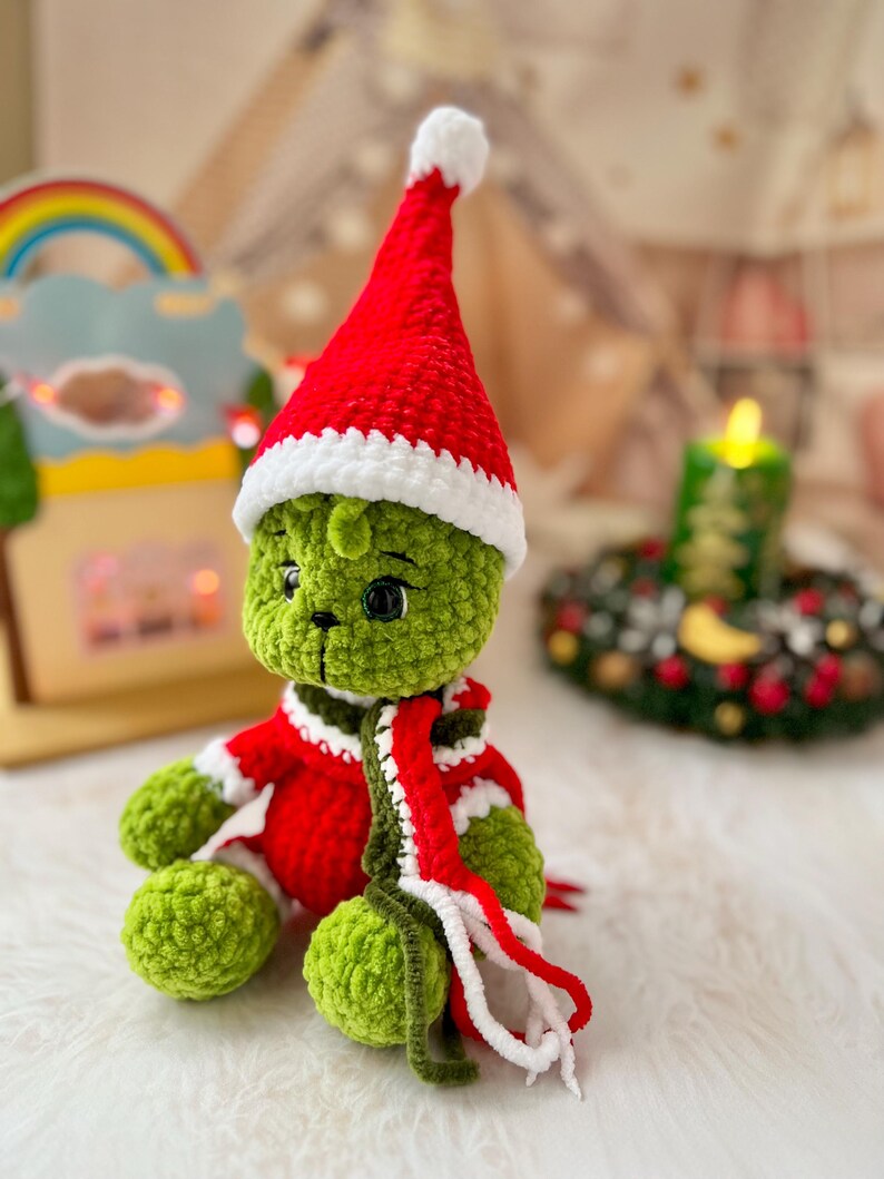 Patrón Amigurumi Baby Grinch, Tutorial de juguete de crochet sin ...