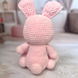 Big Pink Bunny Amigurumi Bunny Gift Handmade Rabbit Plush Toy Crochet ...